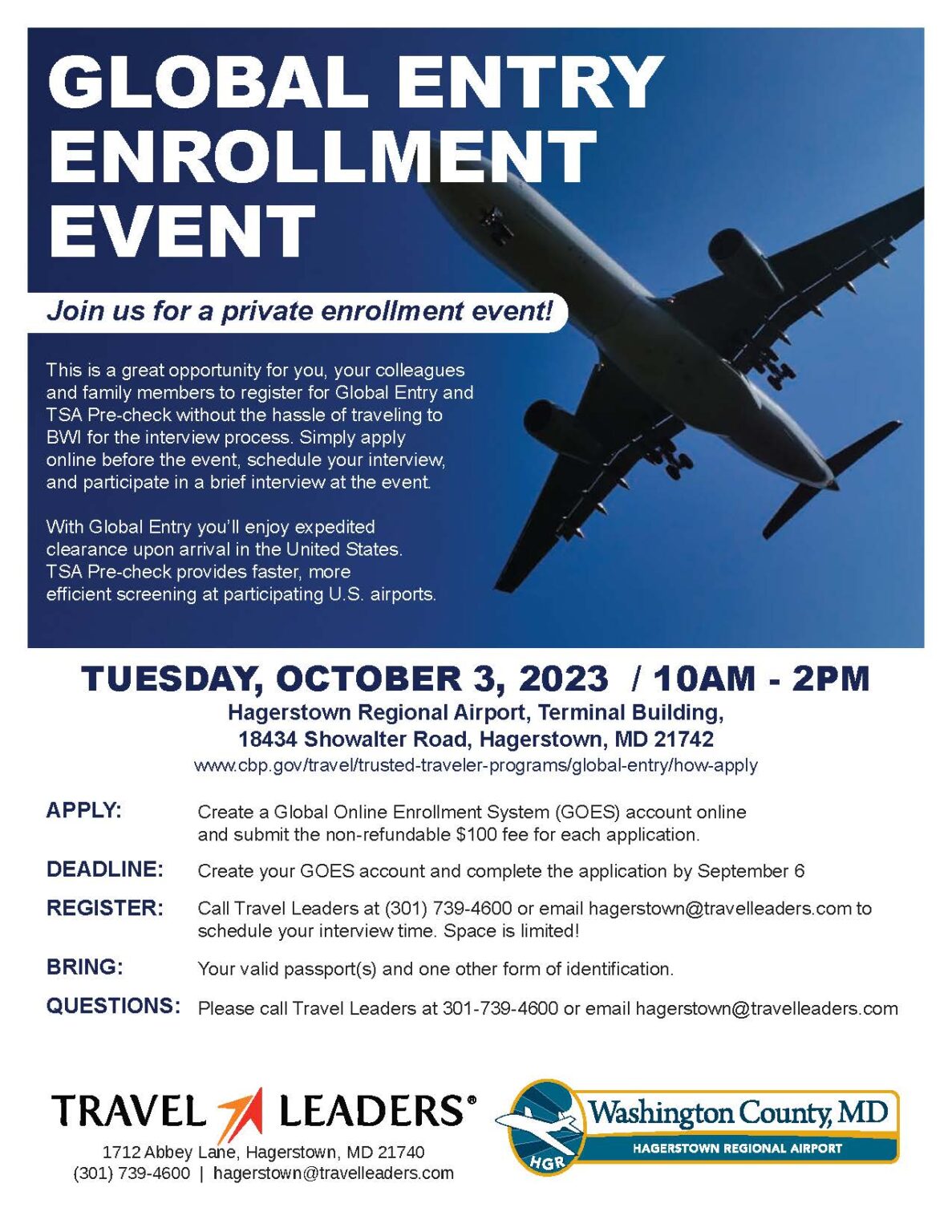 Global Entry Enrollment Event - Washington County