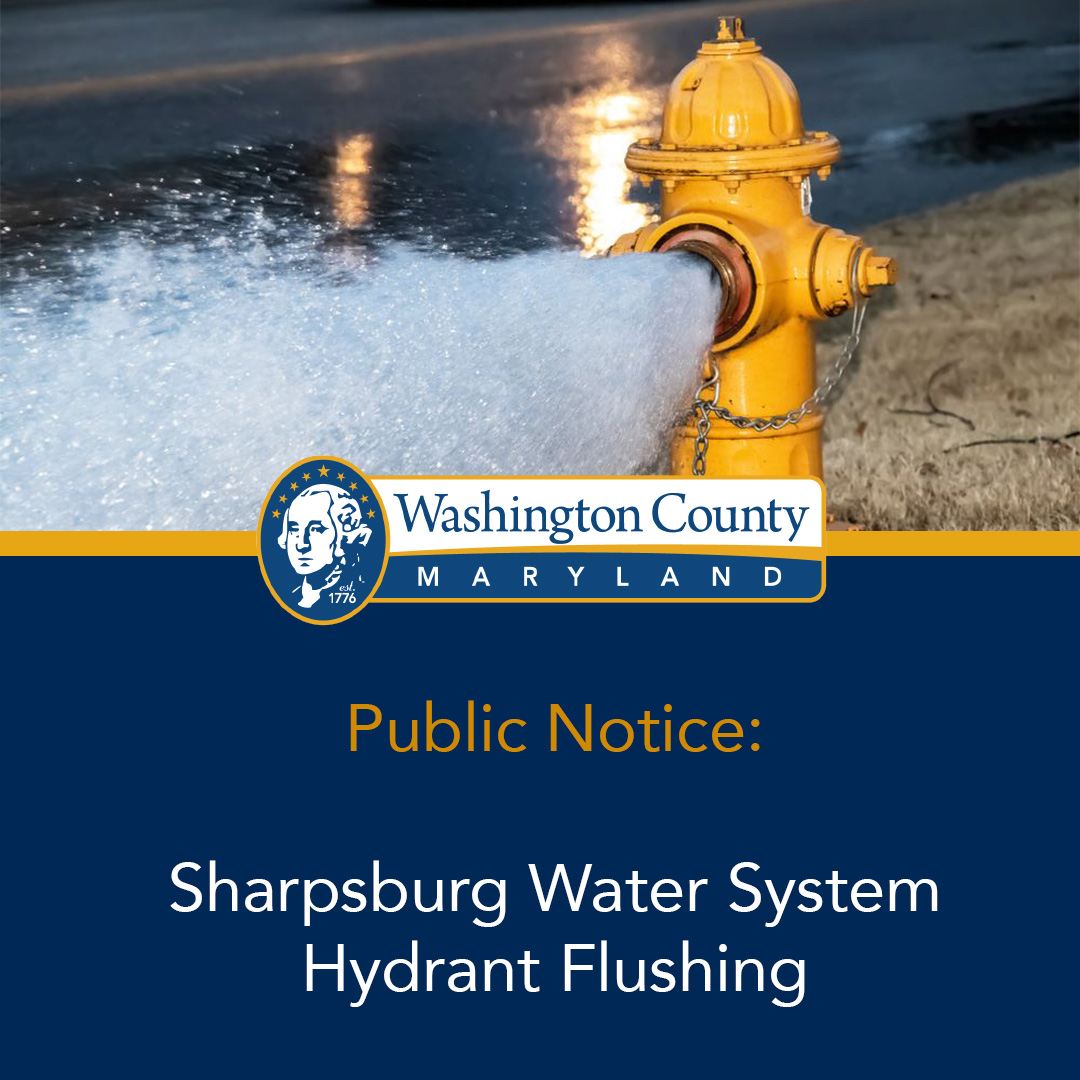 Public Notice: Sharpsburg Water System Hydrant Flushing - Washington County