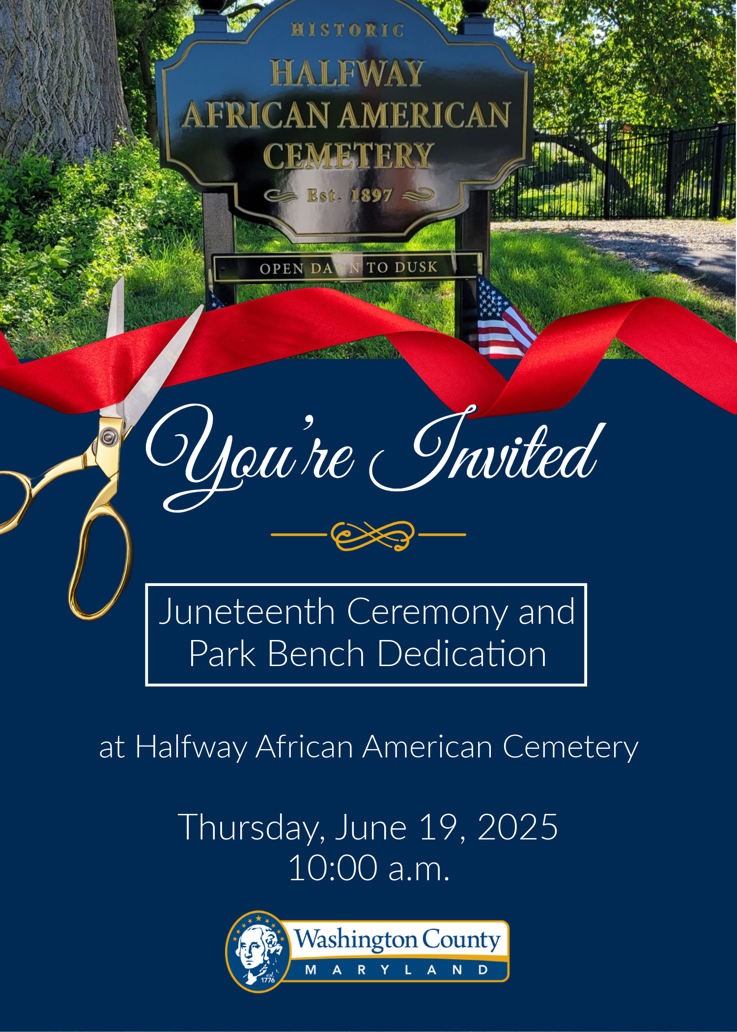 Washington County to Host Juneteenth Ceremony and Park Bench Dedication at Halfway African ...
