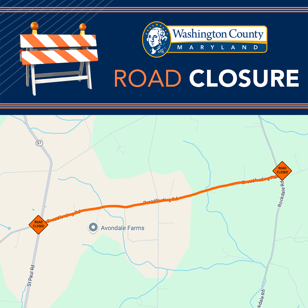 TRAFFIC ALERT: Broadfording Road Closure Extended Until 5/1 ...