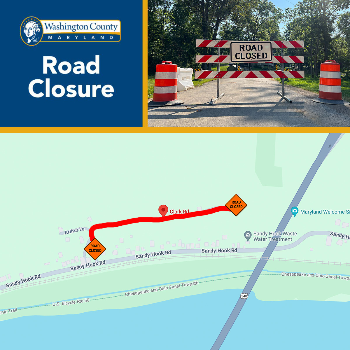 TRAFFIC ALERT: Road Closure on Clark Road - Washington County