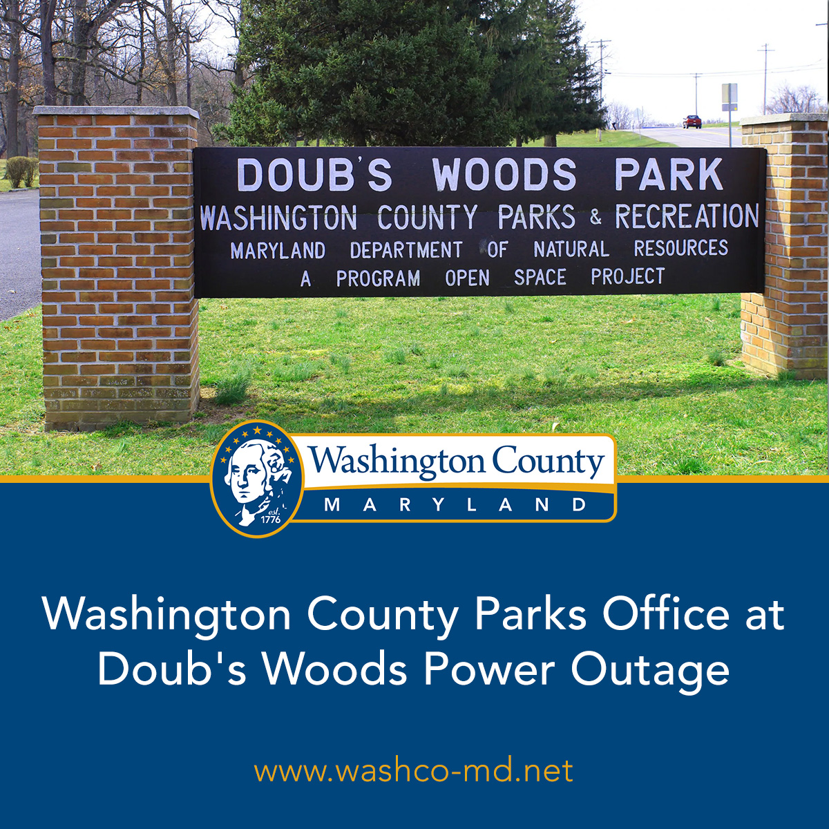 Washington County Parks Office at Doub's Woods Power Outage ...