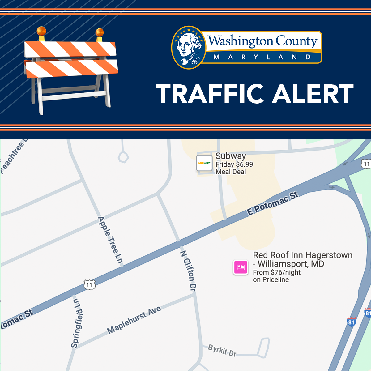 TRAFFIC ALERT: Temporary Four-Way Stop in Effect at Potomac Street And ...