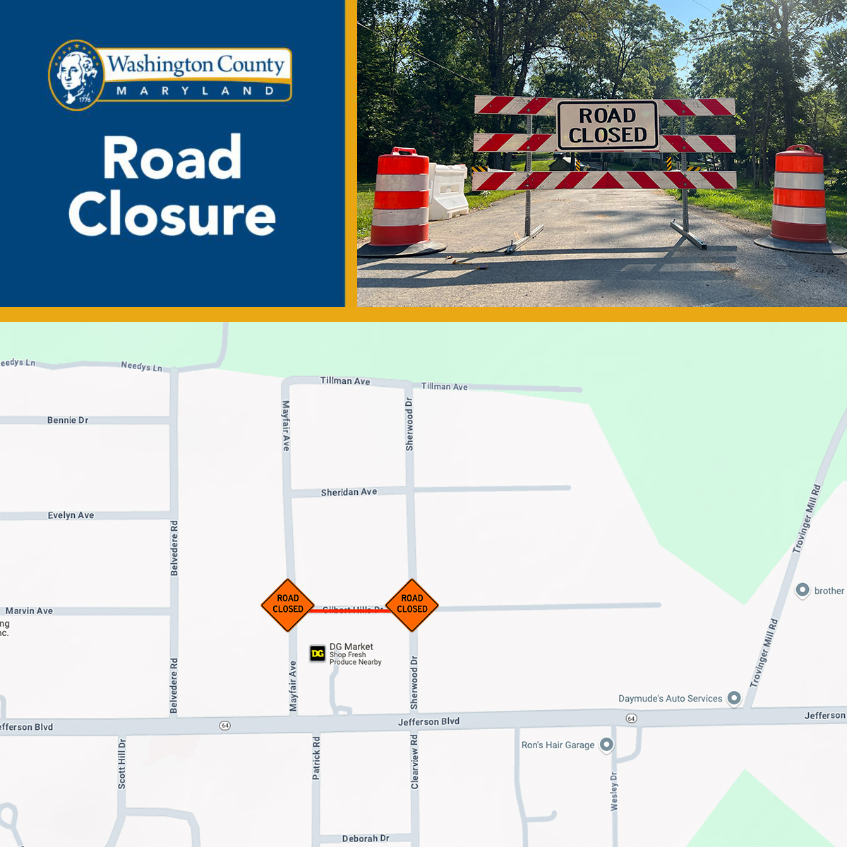 TRAFFIC ALERT: Road Closure on Gilbert Hills Drive - Washington County