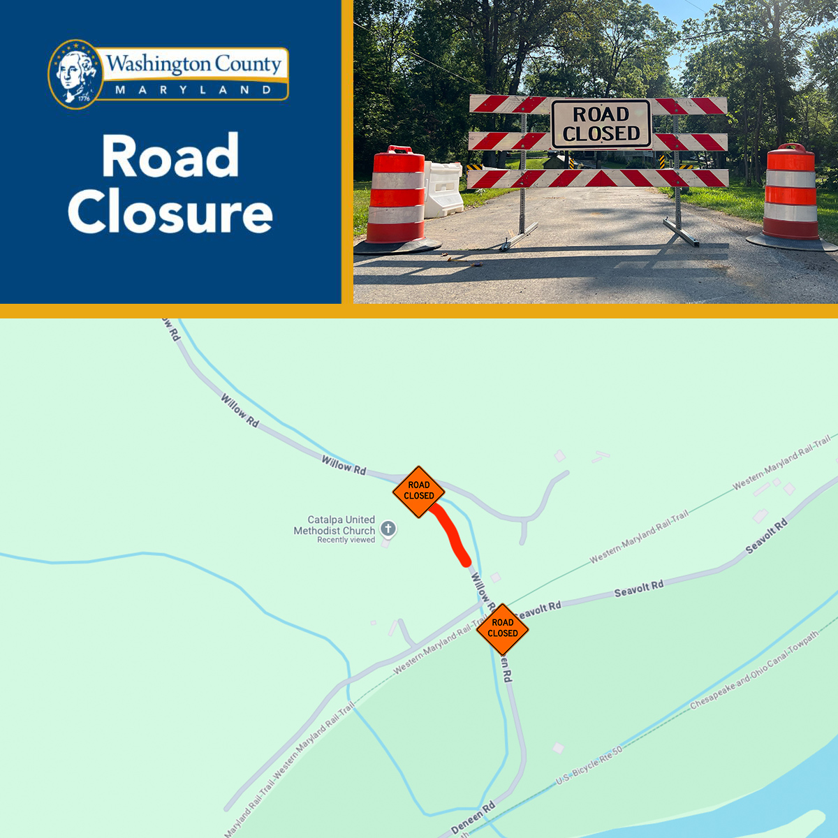 TRAFFIC ALERT: Temporary Road Closure on Willow Road - Washington County