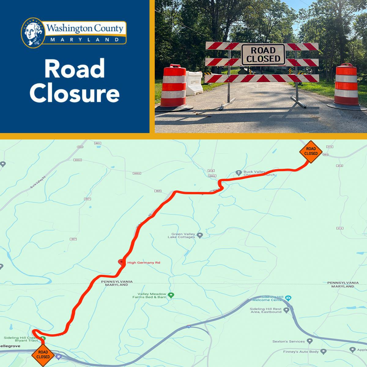TRAFFIC ALERT: Road Closure on High Germany Road - Washington County